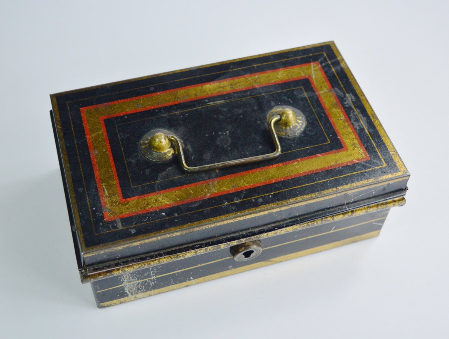 Vintage Metal Cash Box With Removable Tray for Coins Petty Cash Box ...
