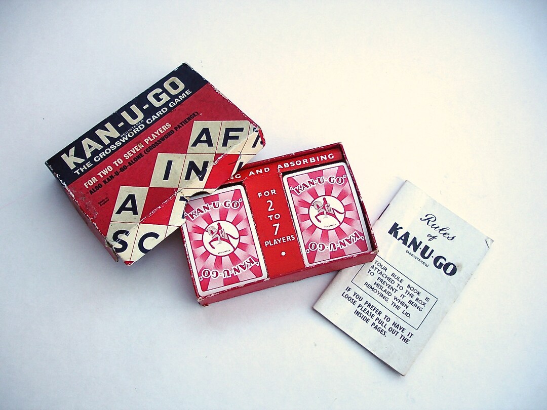 1934 Kan U Go Kanugo Jervis Porter Crossword Card Game Vintage Word ...