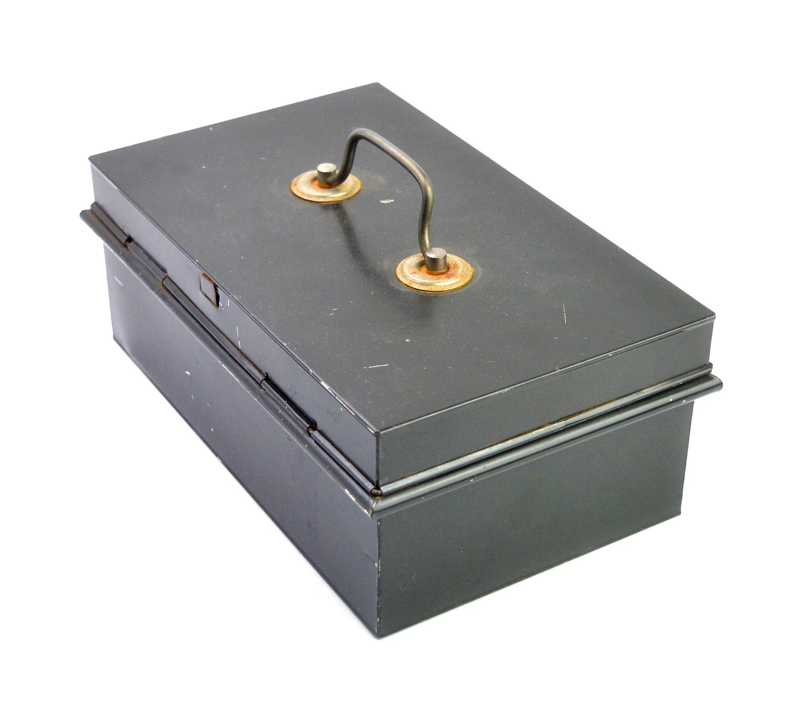 Vintage Black Metal Cash Box Documento Tin Black Metal Tin | Etsy