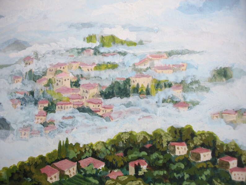 1980s Vintage Watercolor Vintage Watercolor Painting Vintage Landscape ...