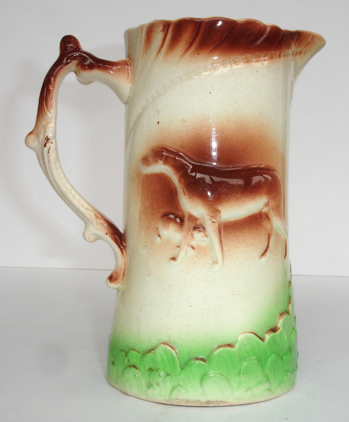 Edwardian Vintage Jug Vintage Water Pitcher With a Stag or Deer Proudly ...
