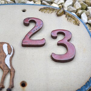 Number 23 House Sign Earthenware House Plaque Reindeer Sign House ...