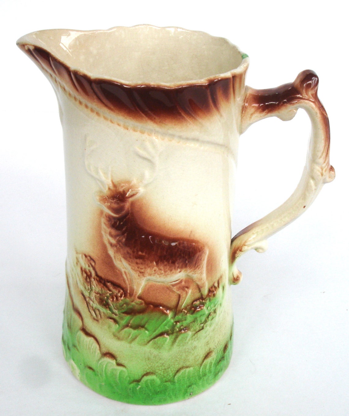 Edwardian Vintage Jug Vintage Water Pitcher With a Stag or Deer Proudly ...