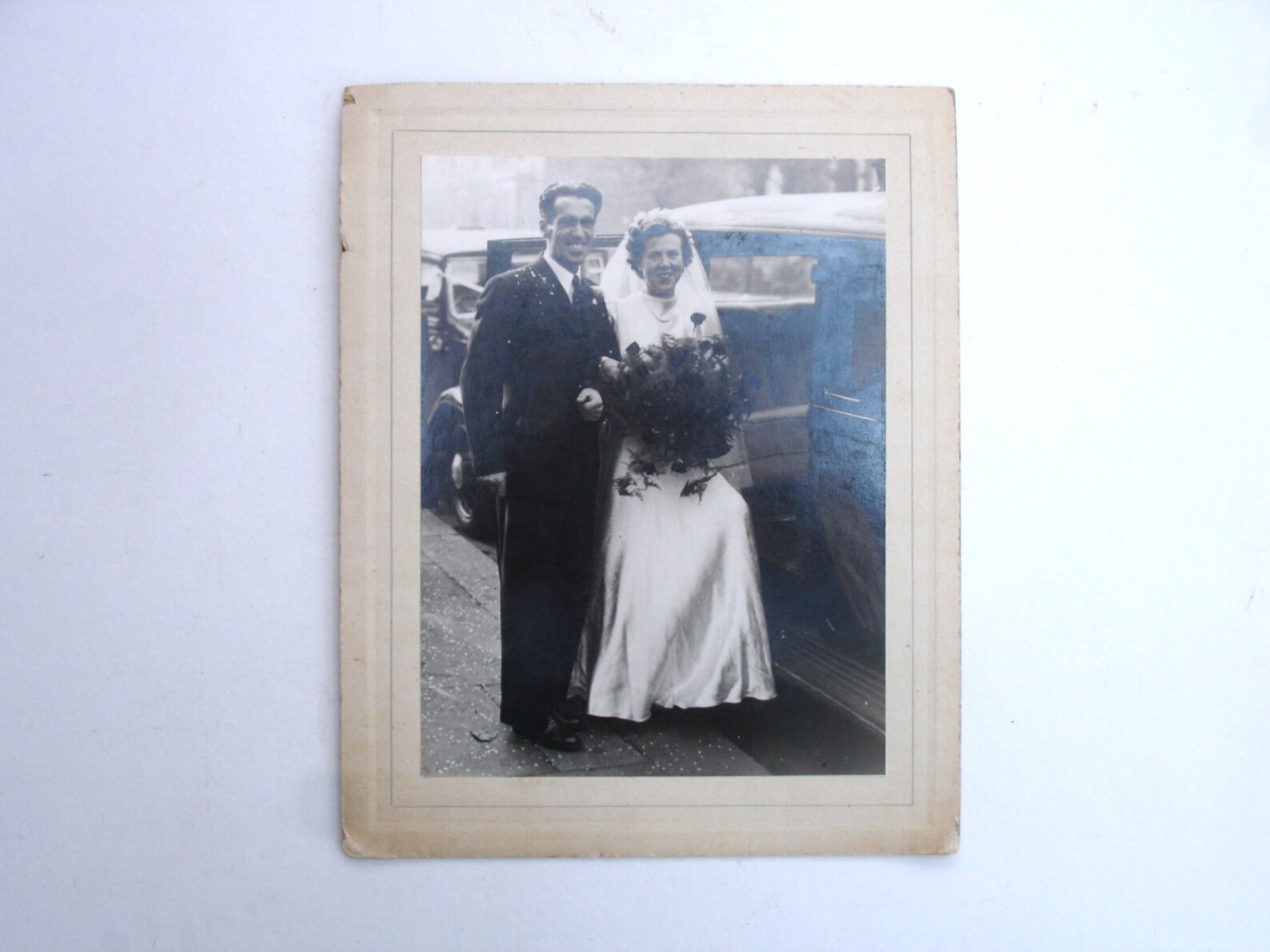 1940s Bride and Groom Wedding Photo Mounted Photo Vintage - Etsy