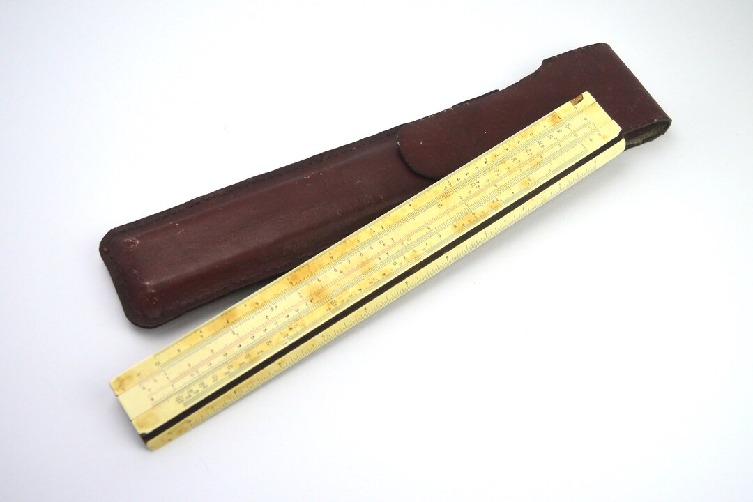 Vintage AW Faber Castell 1/87 12 Inch Slide Rule Leather Carry Case ...