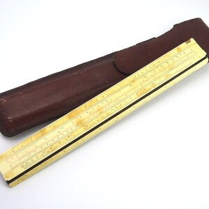 Vintage AW Faber Castell 1/87 12 Inch Slide Rule Leather Carry Case ...