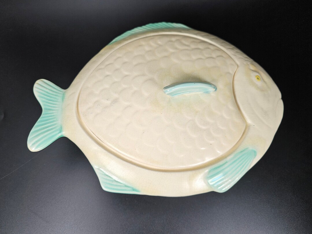 1930s Fish Tureen Decorative Tureen Fish Casserole Vintage Casserole ...