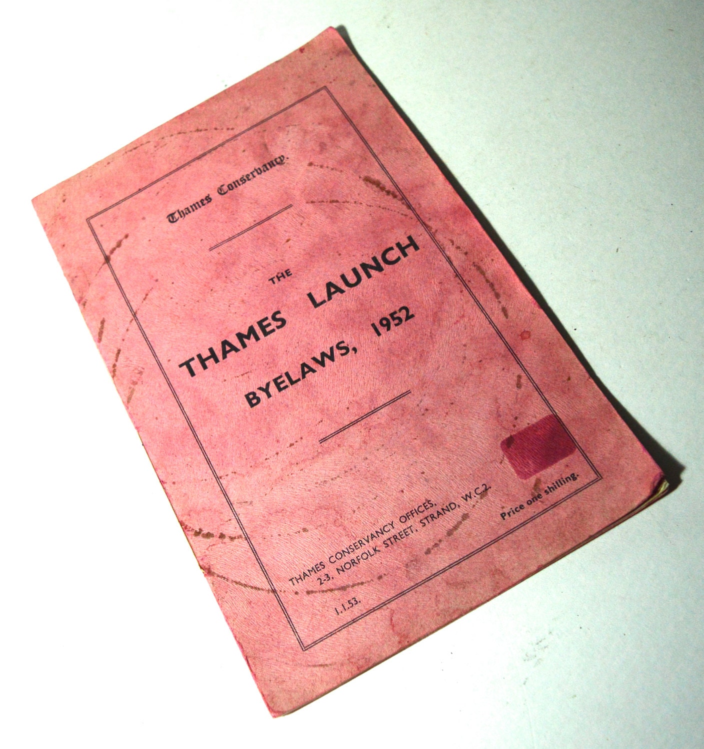 Thames Launch Byelaws 1952 Thames Conservancy Vintage Ephemera Local ...