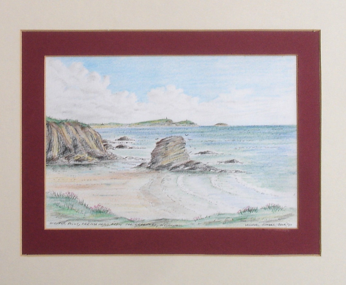 1990 Michael Kimber Vintage Pastel Stepper Point Trevose Head - Etsy