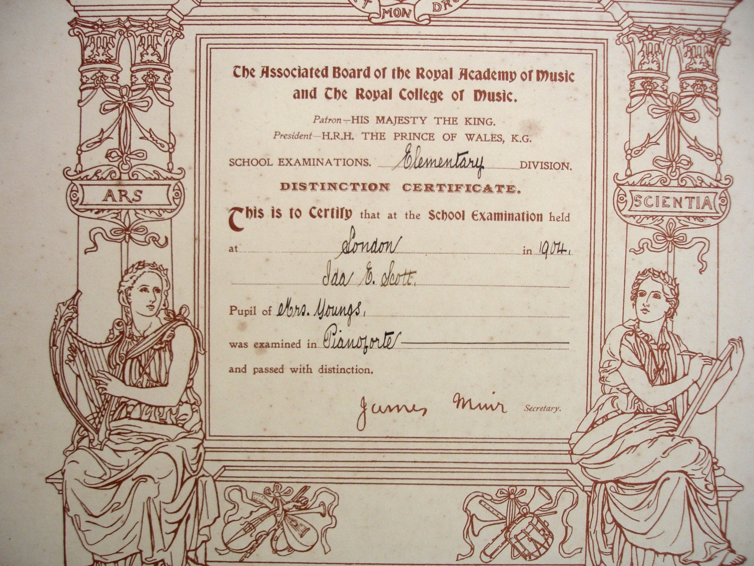 1900s Certificate School Examinations Elementary Division Ida E Scott ...