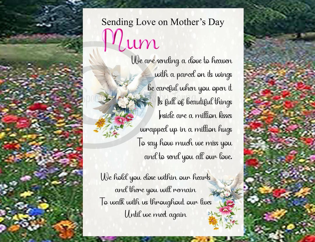 Personalised Mother's Day Memorial Card, Waterproof Graveside Mum Card ...