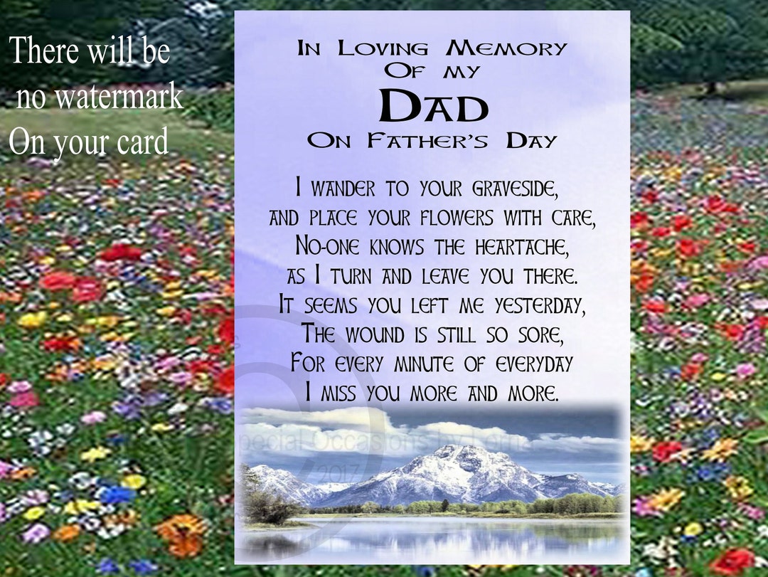 FD22 Heavenly Father's Day, Memorial Grave Card, Fathers Day, in Loving ...