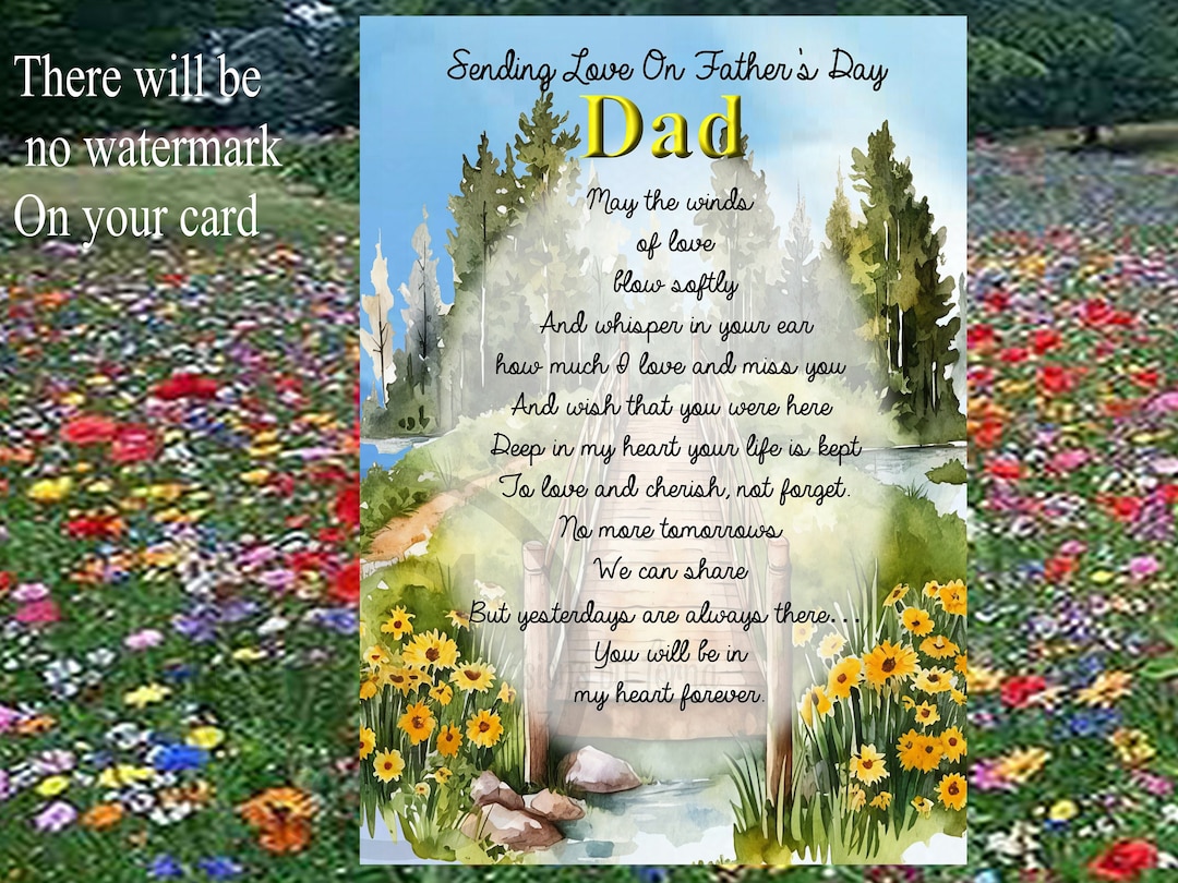 FD16 Bereavement Memorial Grave Card, Heavenly Fathers Day, Waterproof ...