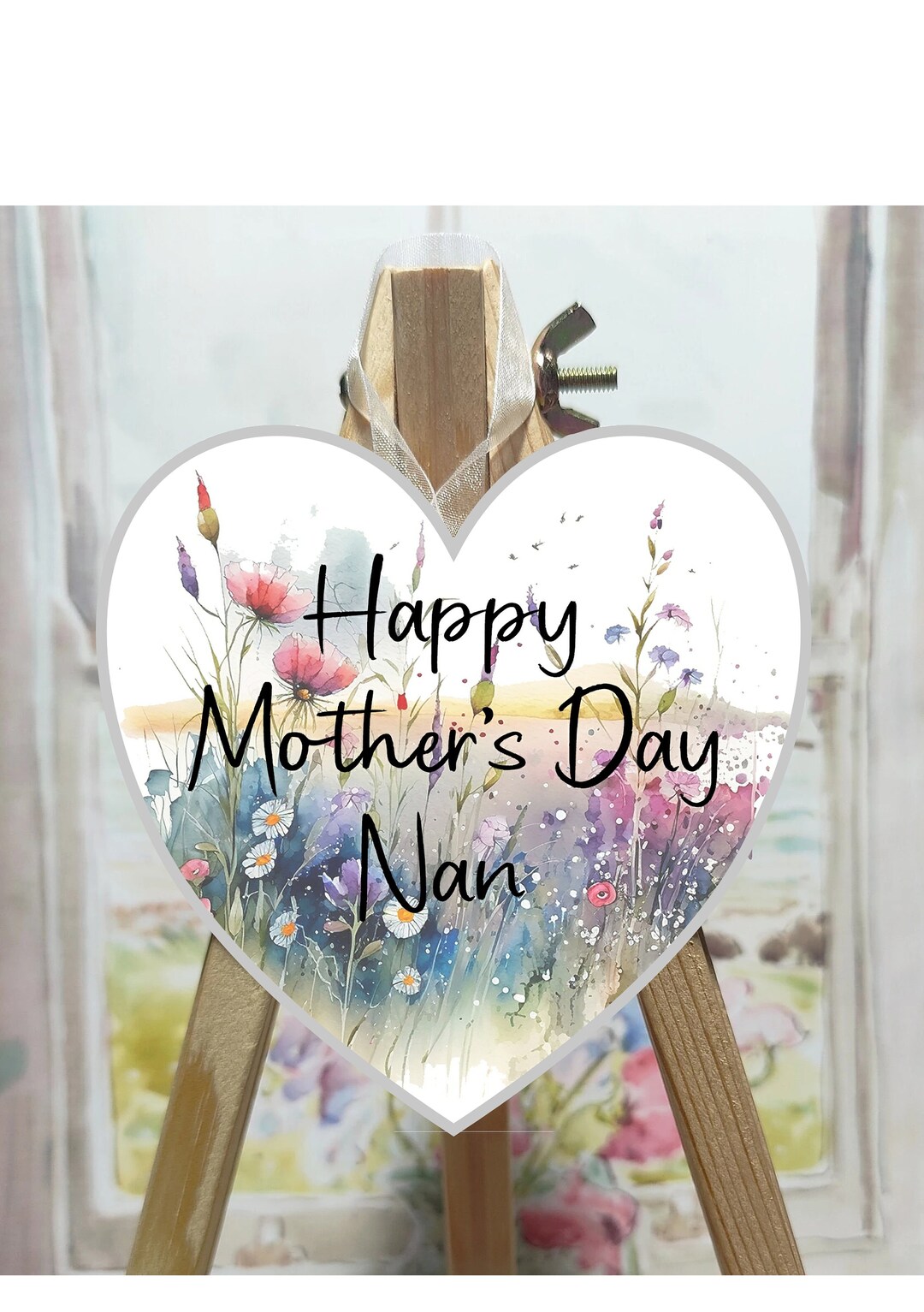 Mum Hand Decorated Wooden Heart, Mum Heart for Hanging, Heart Gifts ...