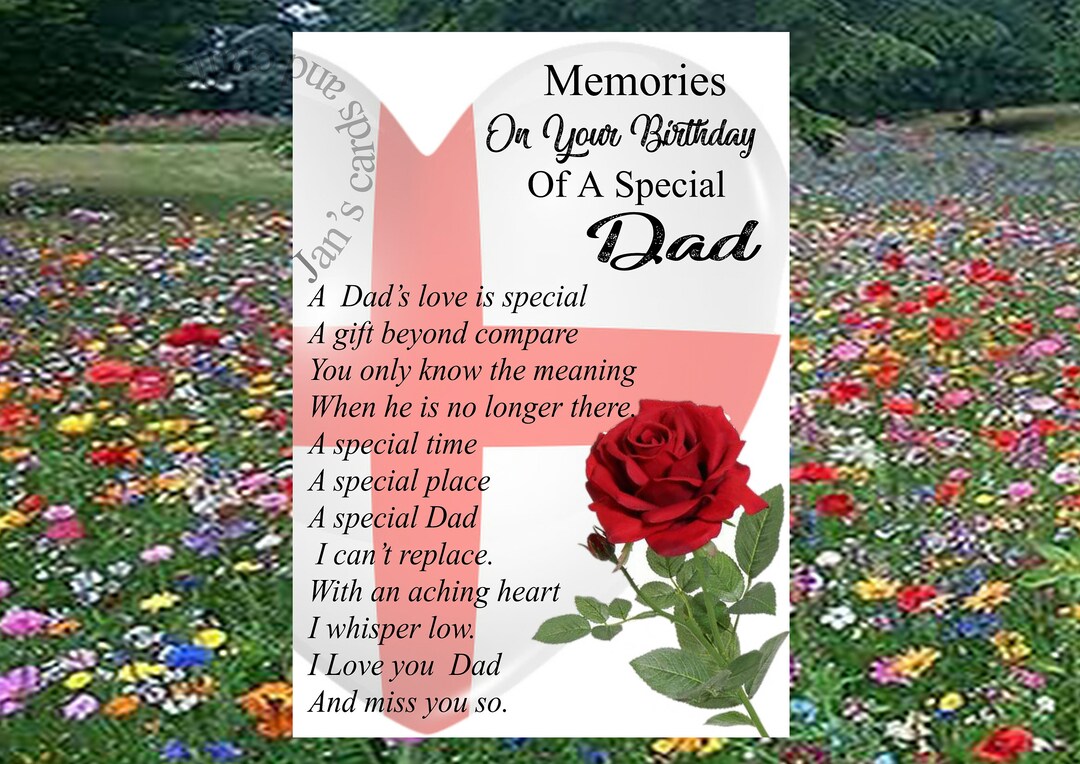 M66 Birthday Memorial Grave Card English Memories on Your Birthday ...