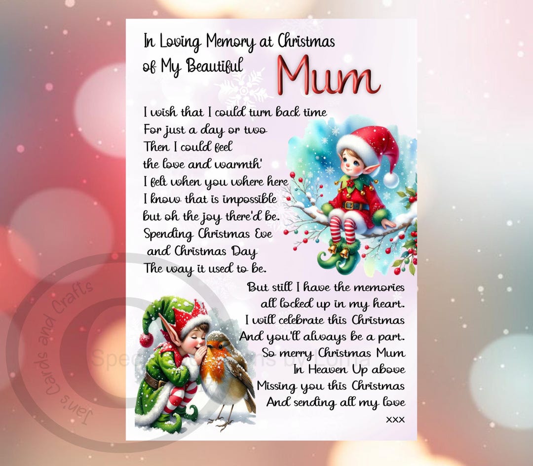 CH 05 Heavenly Christmas Grave Card, Christmas Memorial Plaque ...