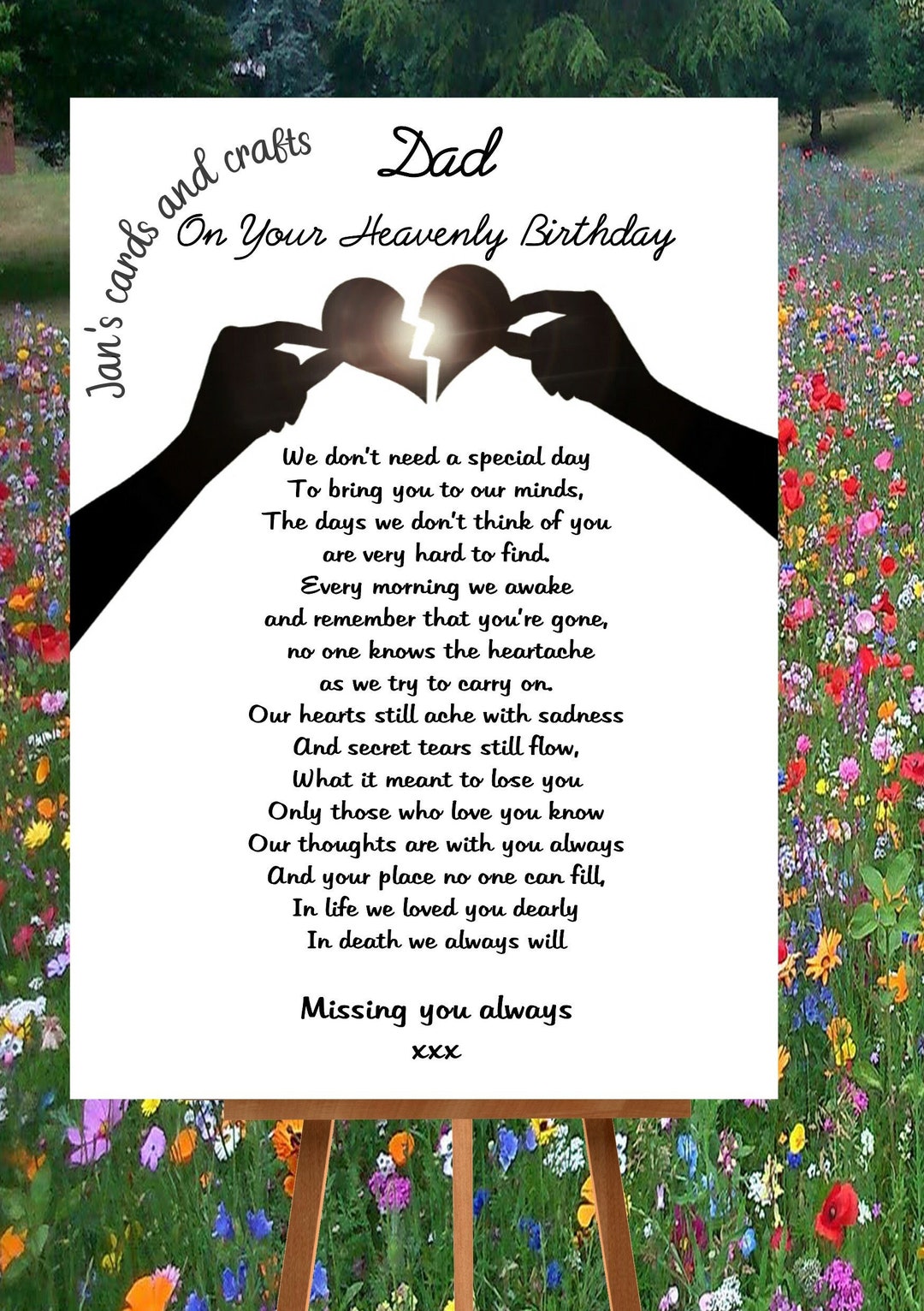 G63 Heavenly Birthday Card for Him, Heavenly Anniversary Card Dad, 1st ...