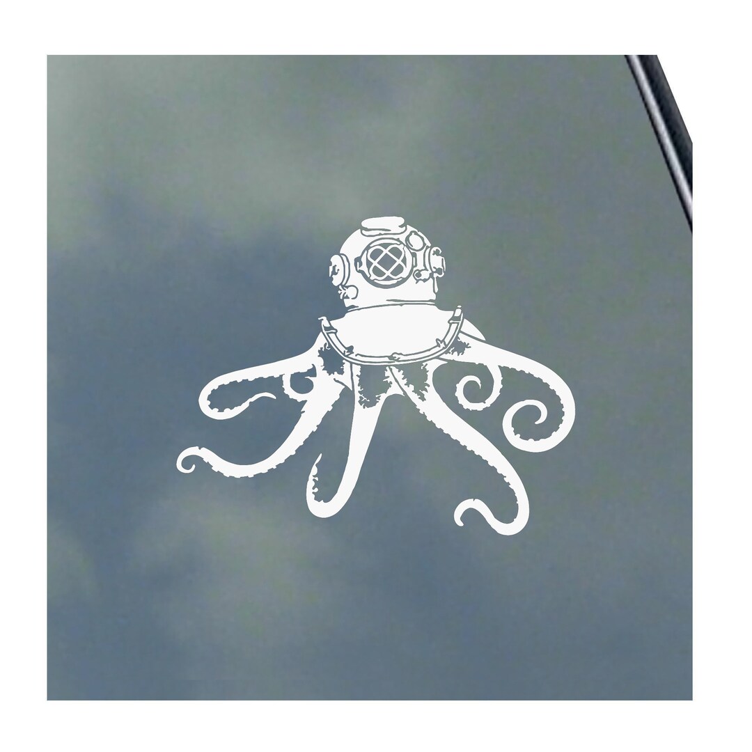 DEEP SEA DIVER Octopus Only Vinyl Sticker / Decal Ocean Scuba Dive ...