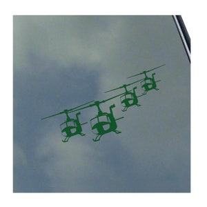 HUEY HELICOPTERS in FLIGHT Top View Vinyl Sticker Decal Military Army ...