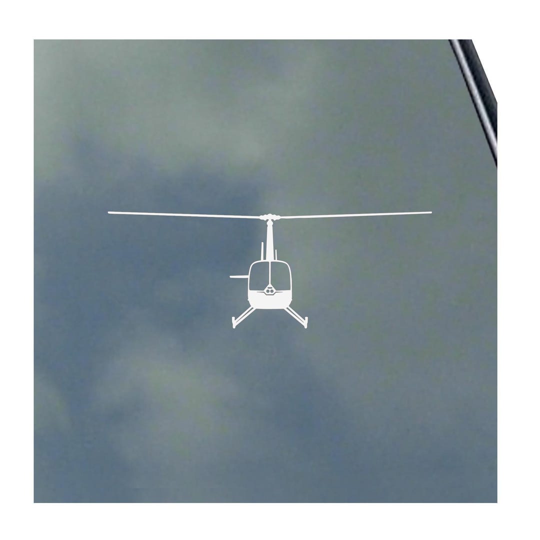 R44 Pilot Fron View Vinyl Sticker Decal Light Utility Helicopter ...