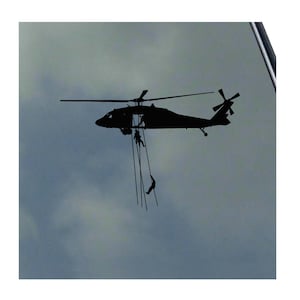 UH-60 BLACK HAWK Pilot in Flight Hoist Vinyl Sticker Decal Army Veteran ...