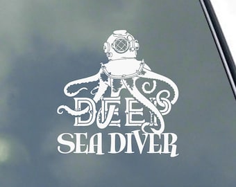 DEEP SEA DIVER Vinyl Sticker / Decal Ocean Scuba Dive Ocean | Etsy