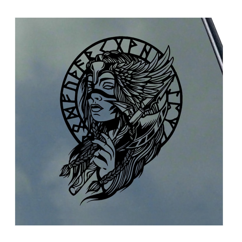 Valkyrie With Protection Rune Vinyl Sticker Decal Asatru Norse - Etsy