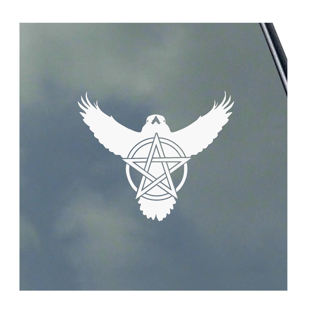 Pentagram With Crow Vinyl Sticker Decal Pagan Gods Druid Pentacle - Etsy