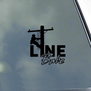 LINE BABE POLE Vinyl Sticker Decal Lineman Lineworker Powerline ...