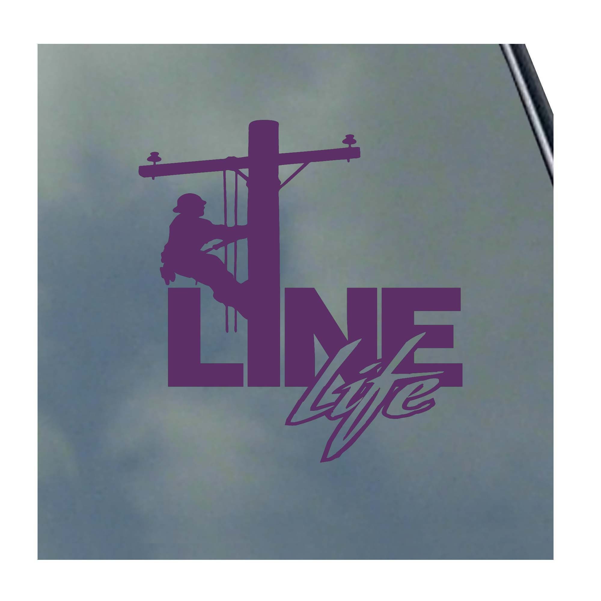 LINE LIFE POLE Vinyl Sticker Decal Lineman Lineworker Powerline ...