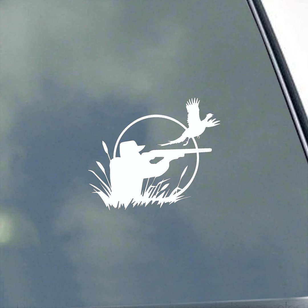 Pheasant Hunter Vinyl Sticker Decal by KLO Graphics Flushing Duck Quail ...