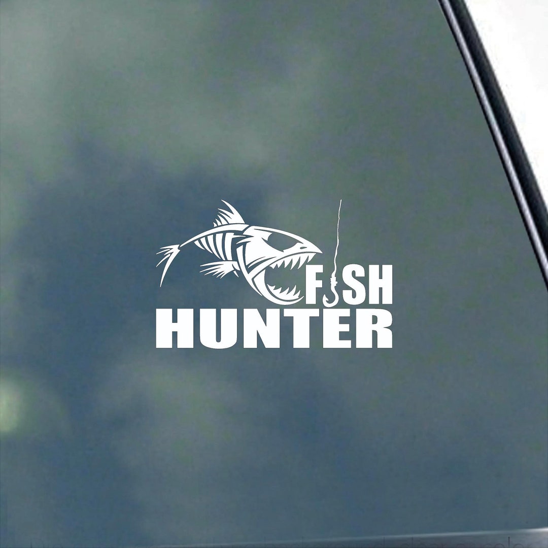 Fish Hunter Skeli Vinyl Sticker Decal Walleye Hunting Hunter Sportsman ...