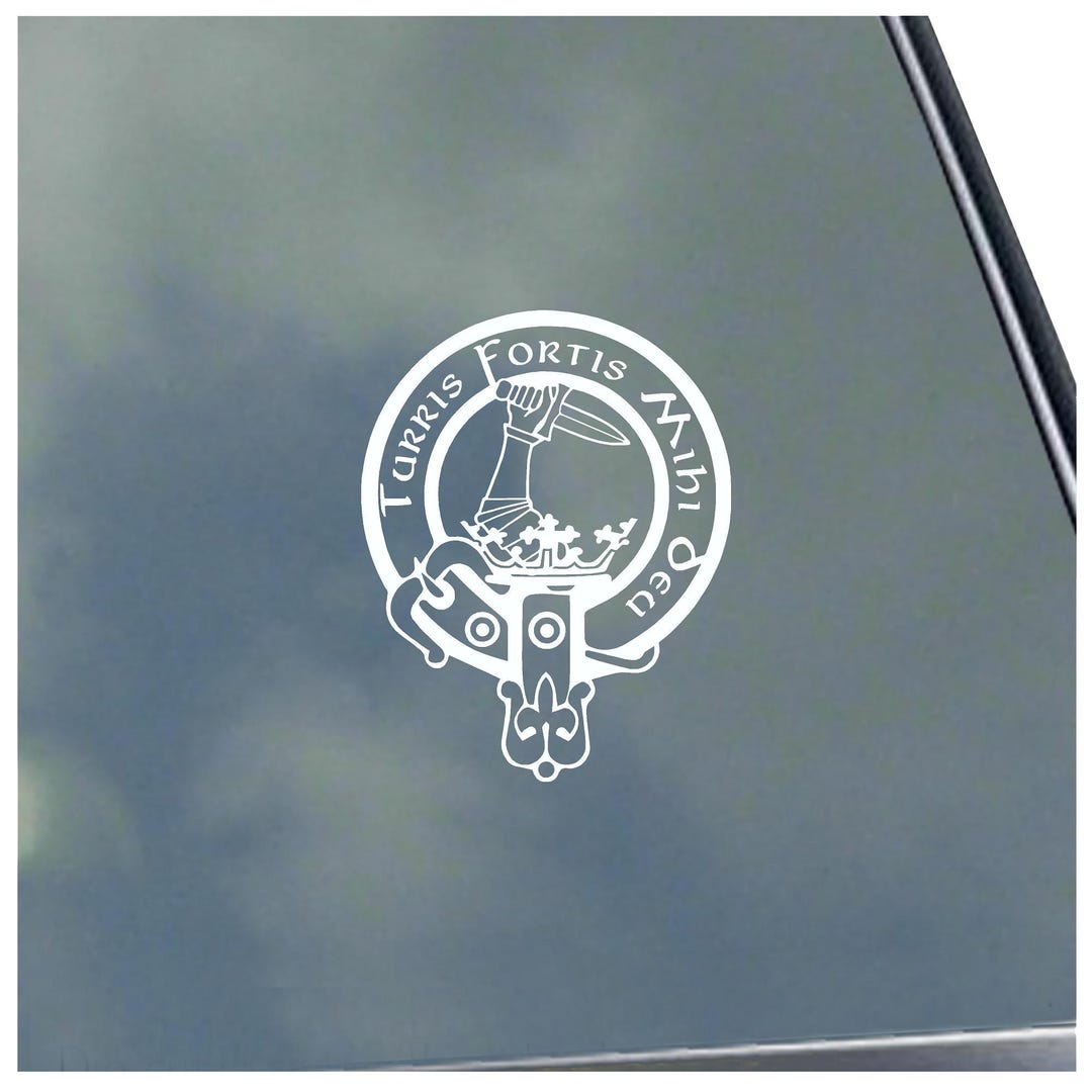 Macquarrie CLAN CREST Vinyl Sticker Truck Car Computer Scottish Tartan ...