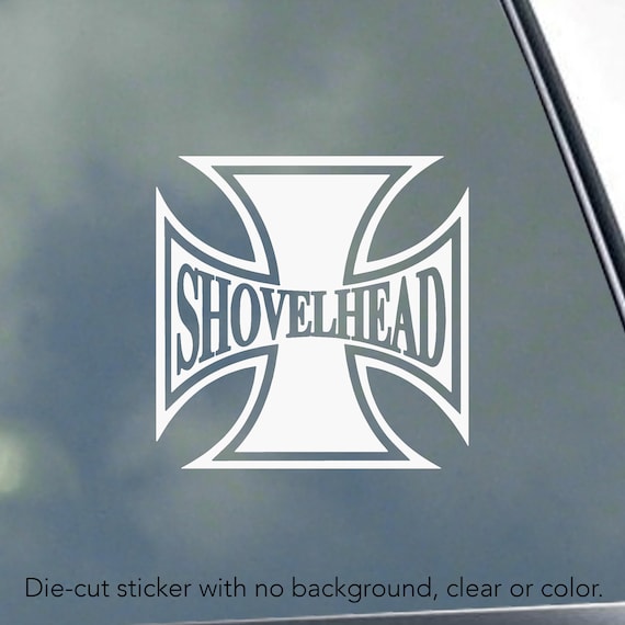 SHOVELHEAD IRON CROSS vinyl sticker decal for Harley fans | Etsy
