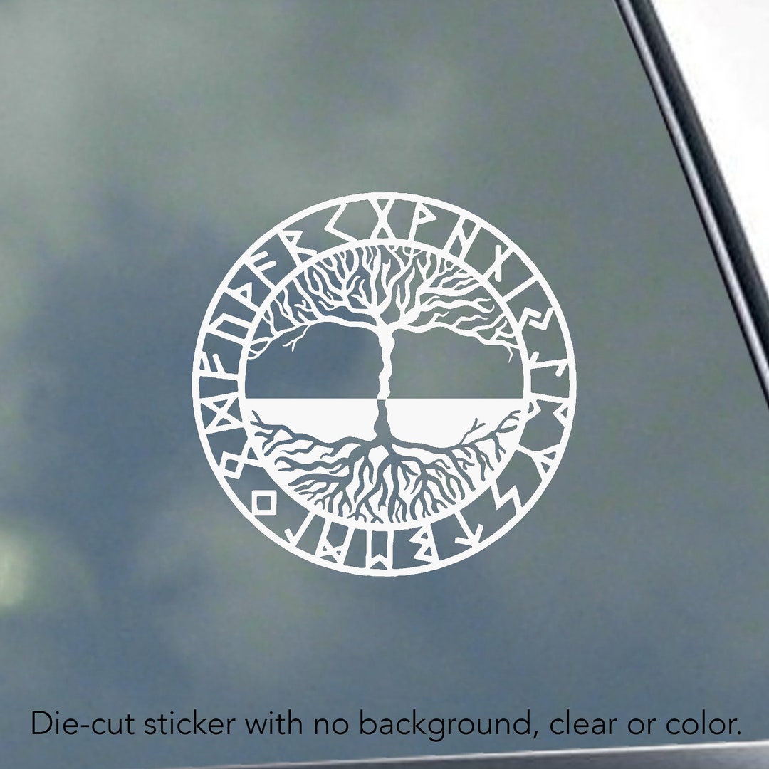 YGGDRASIL PROTECTION RUNE Vinyl Sticker Decal Asatru Odin Thor Gods ...