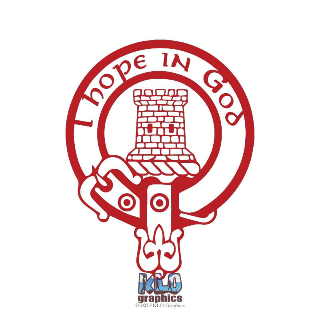 Macnaughton CLAN CREST Vinyl Sticker Truck Car Computer Scottish Tartan ...