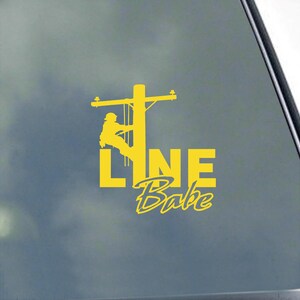 LINE BABE POLE Vinyl Sticker Decal Lineman Lineworker Powerline ...