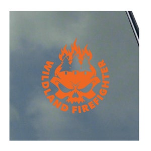 WILDLAND FIREFIGHTER With Skull Vinyl Sticker Decal Proud Fireman ...