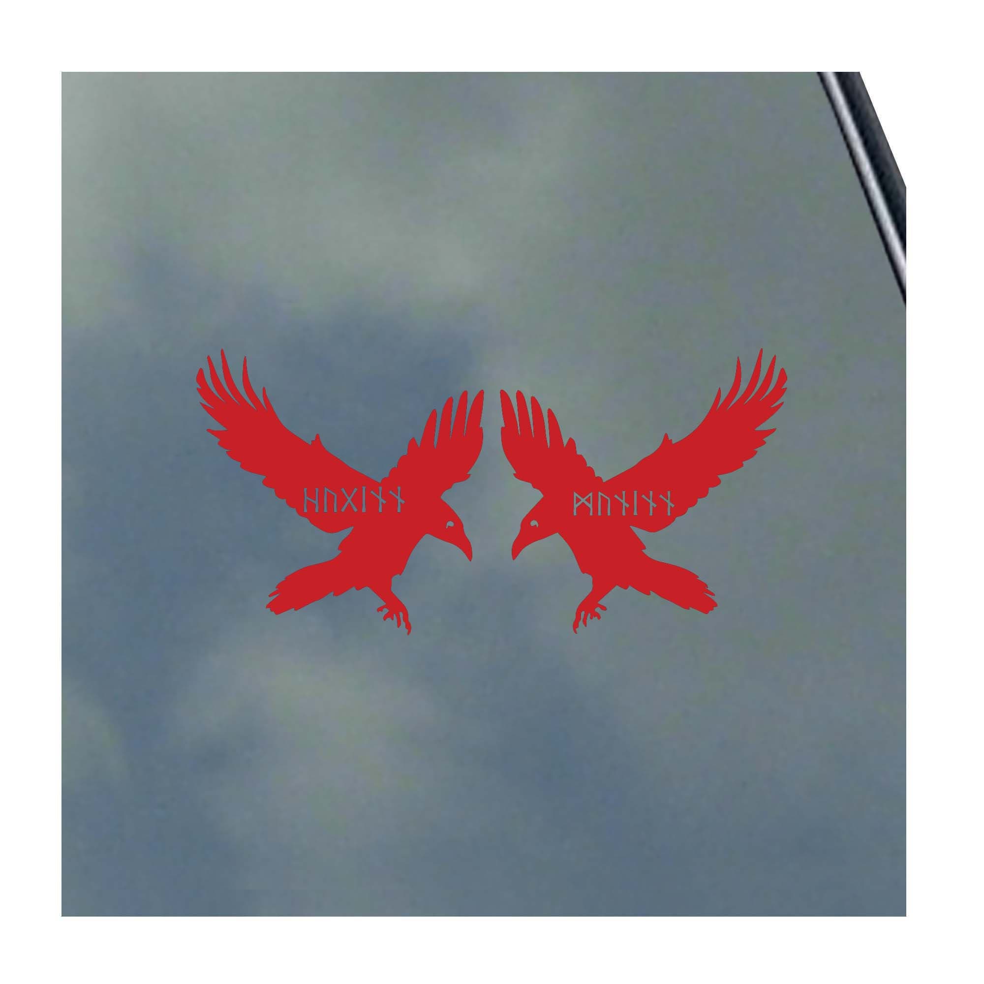 HUGINN and MUNINN With Runes Vinyl Sticker Decal Asatru Norse Thor Gods ...