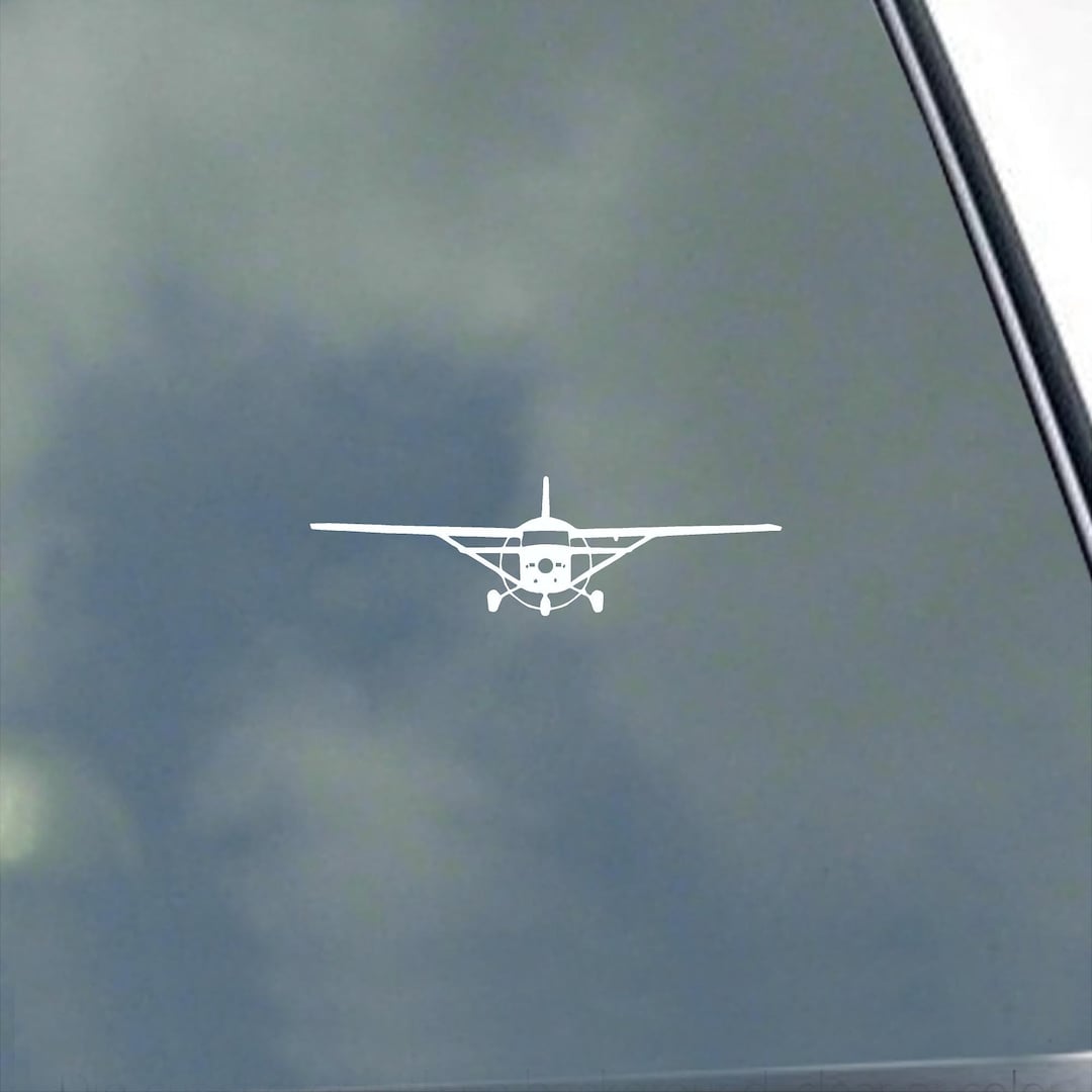 206 STATIONAIR PILOT Front View Vinyl Sticker KLO Graphics Skywagon ...