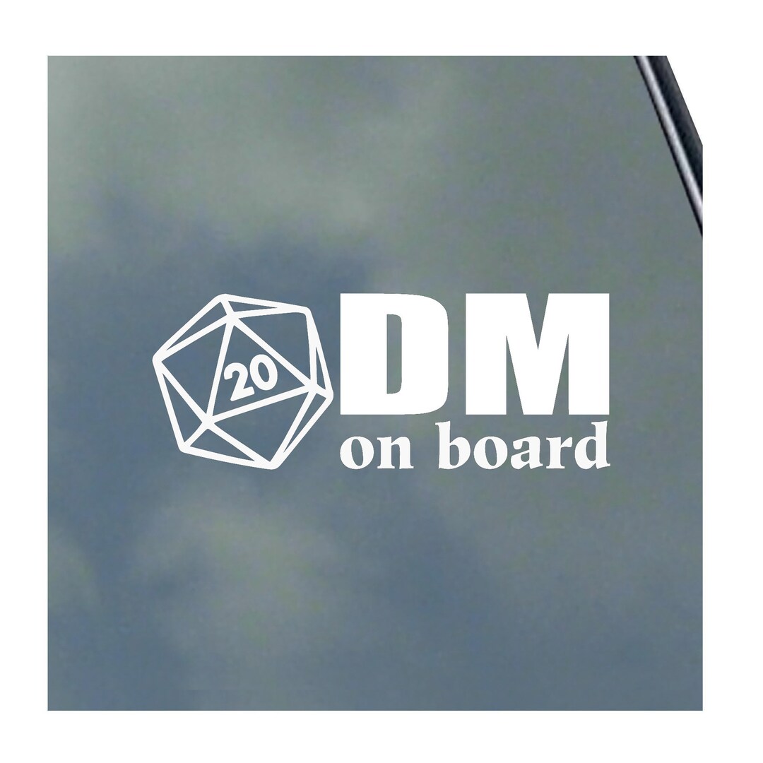 DM on Board Vinyl Sticker Decal Roleplaying Game Role Play Fantasy RPG ...