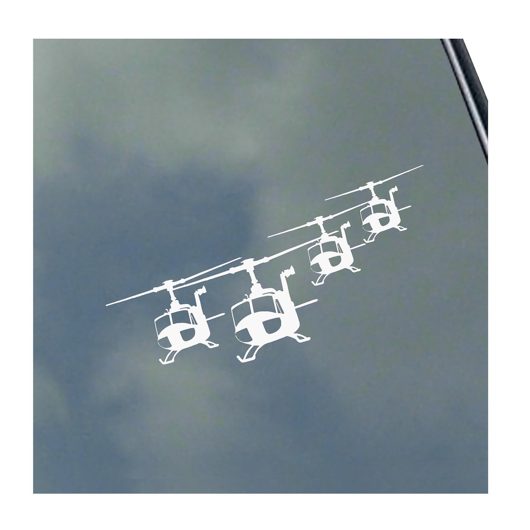 HUEY HELICOPTERS in FLIGHT Top View Vinyl Sticker Decal Military Army ...