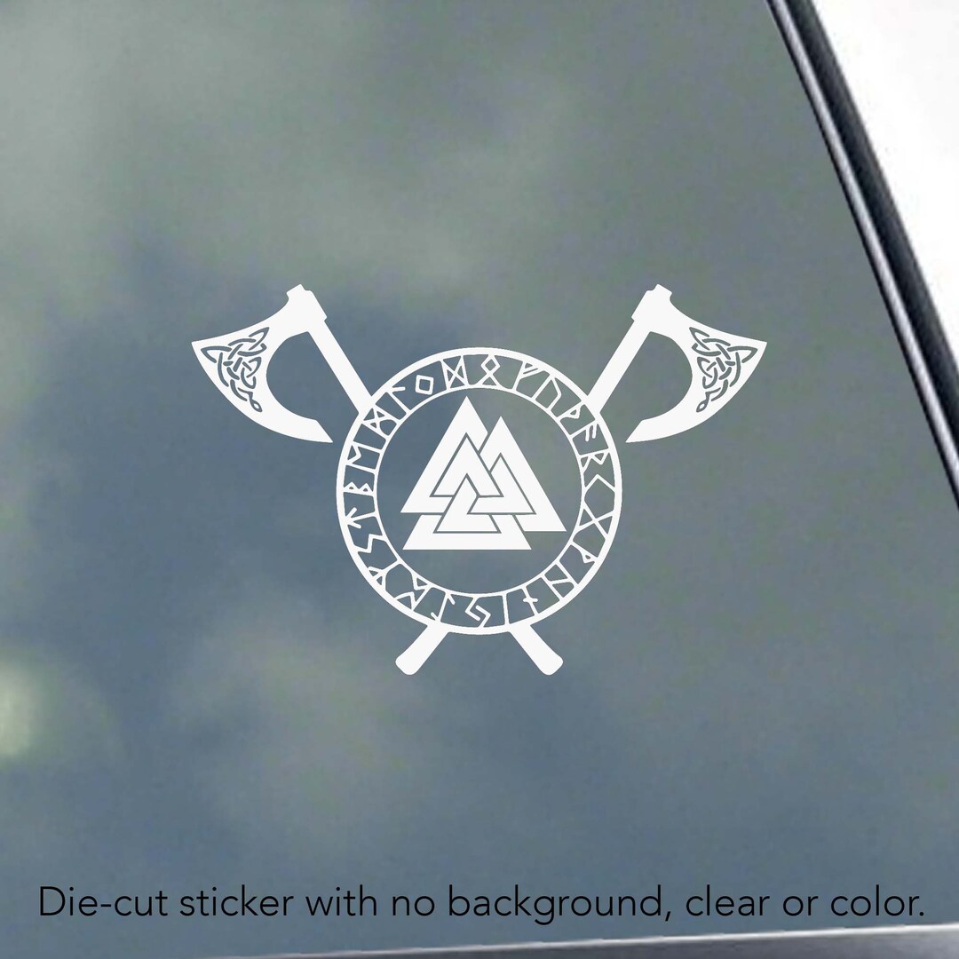 ASATRU RUNE With AXES Vinyl Sticker Decal Asatru Odin Thor Gods Pagan ...