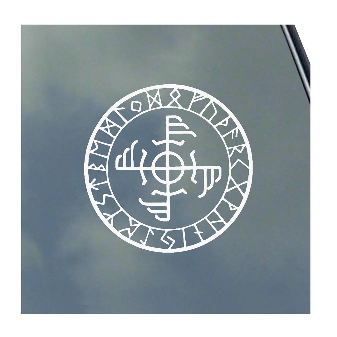 GINFAXI With Runic Circle LUCK SYMBOL Vinyl Sticker Decal Asatru Odin ...