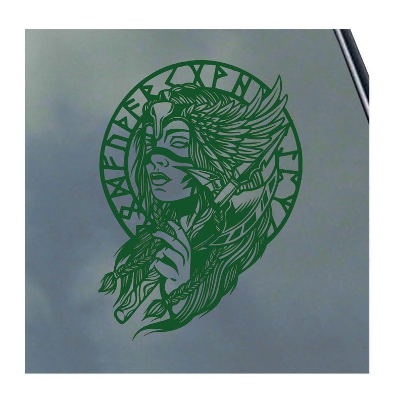 Valkyrie With Protection Rune Vinyl Sticker Decal Asatru Norse - Etsy