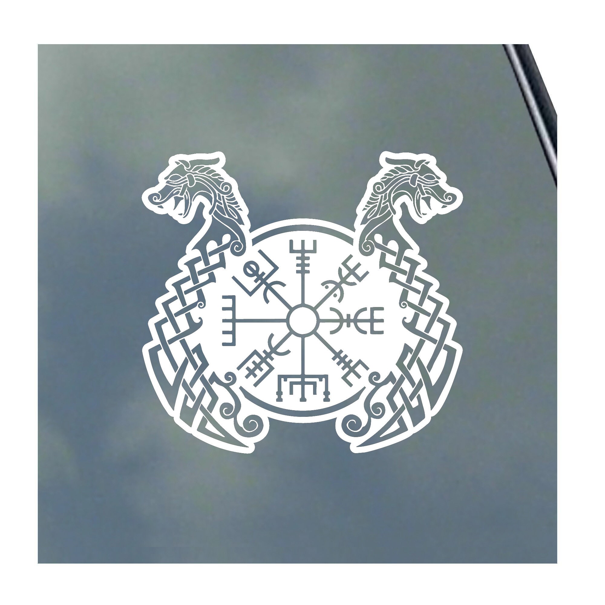 Norse PROTECTION RUNE with DRAGONS vinyl sticker decal Asatru | Etsy