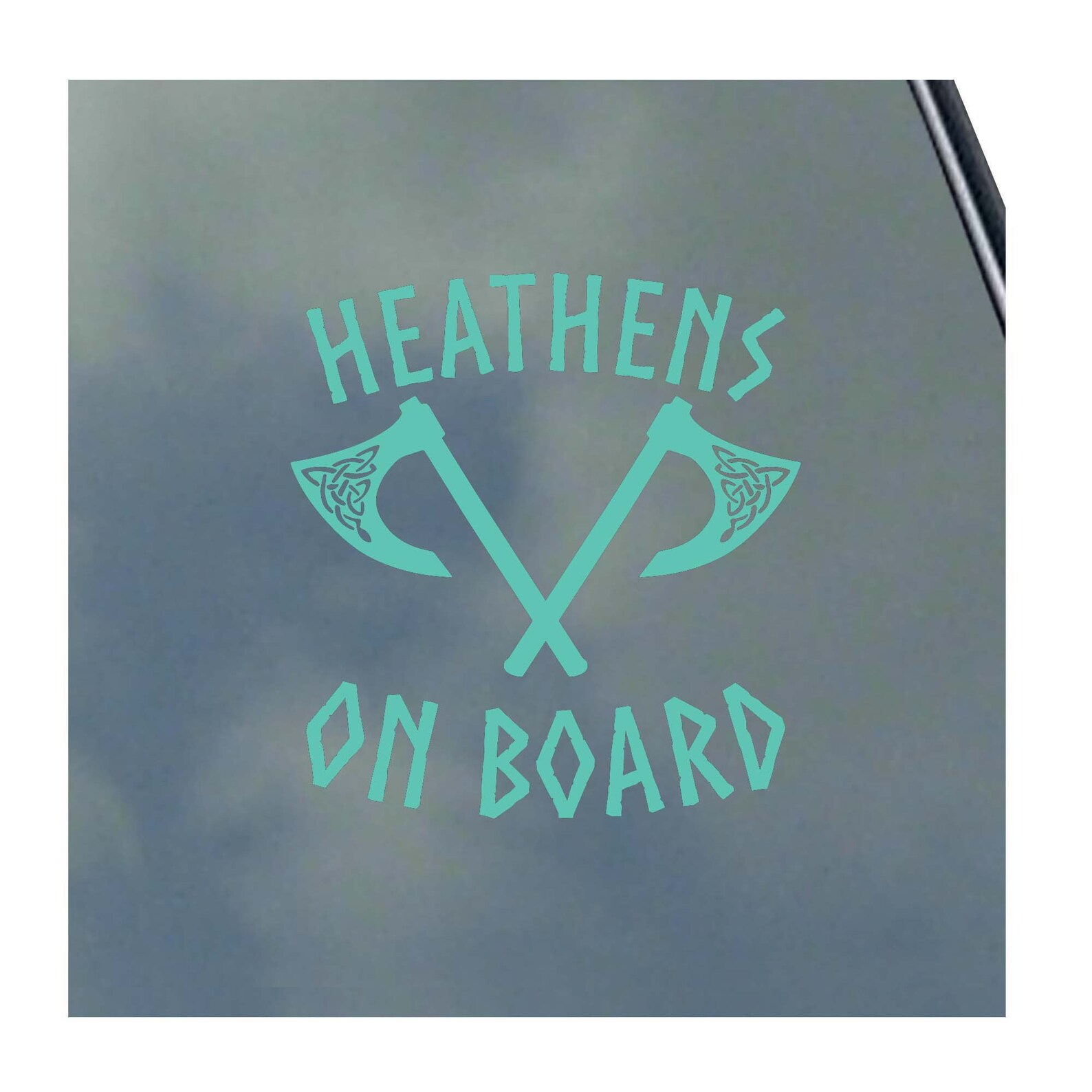 HEATHENS ON BOARD Vinyl Sticker Decal Norse Asatru Odin Thor Gods Pagan ...