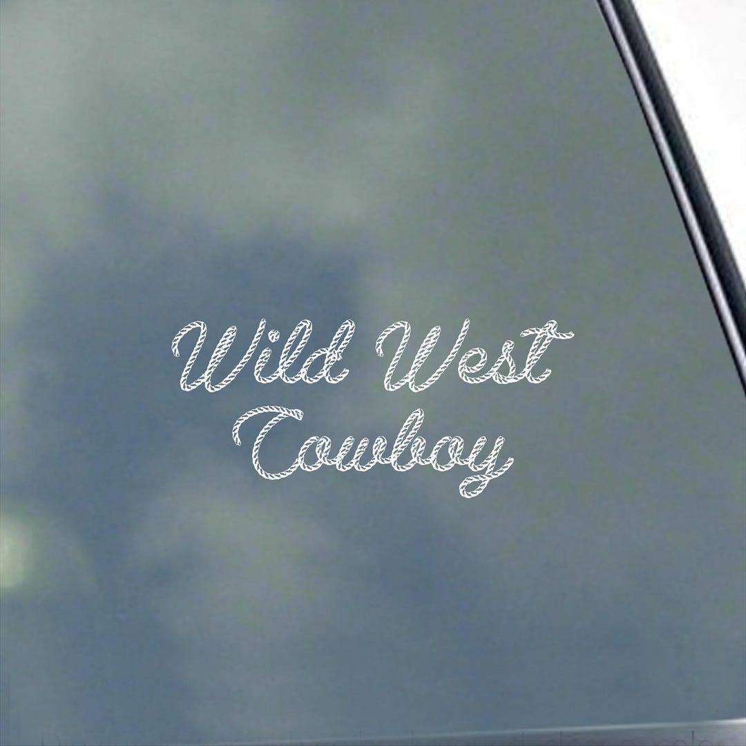 Wild West Cowboy Vinyl Sticker Decal Rope Text - Etsy