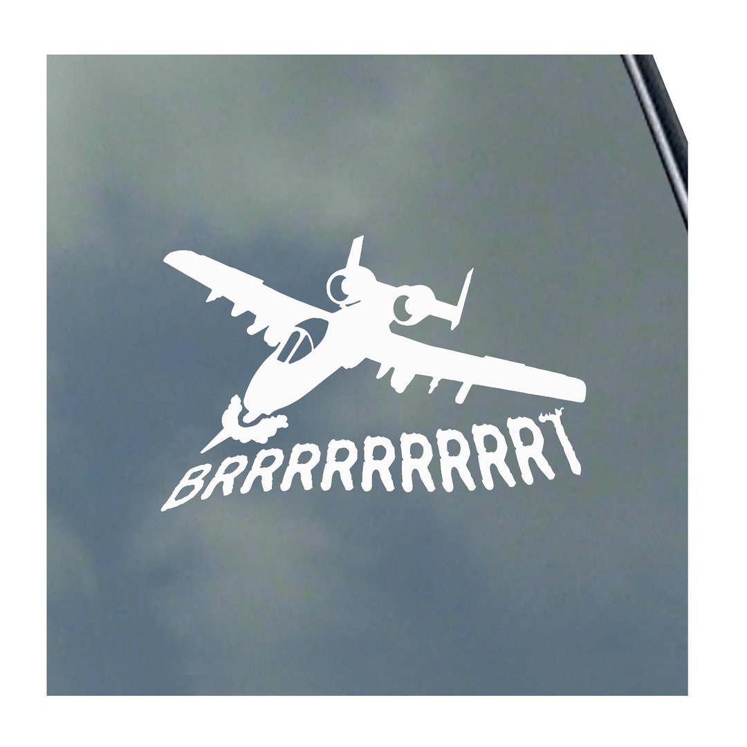 A-10 THUNDERBOLT II Pilot Firing BRRRT Crew Shark Face Vinyl Sticker ...