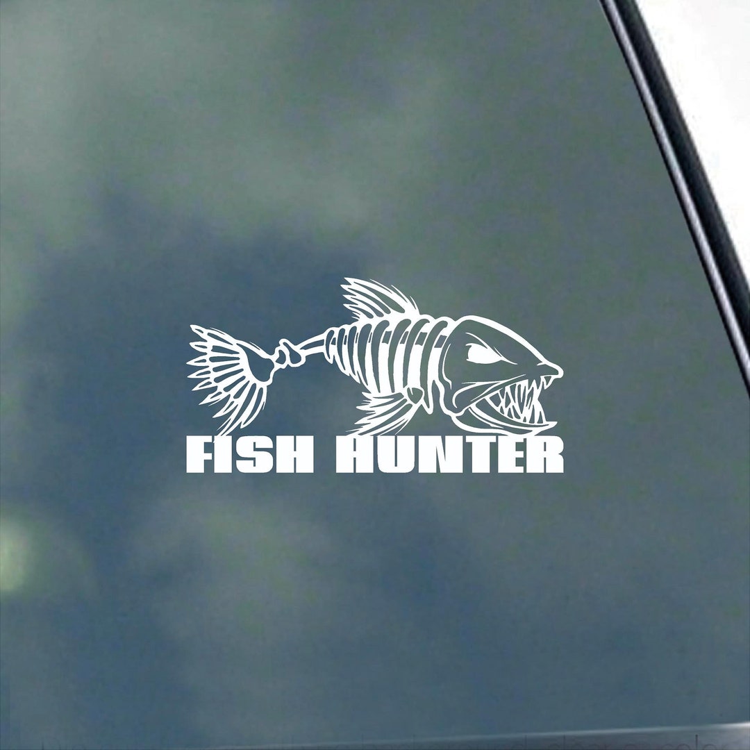 Fish Hunter Vinyl Sticker Decal Walleye Hunting Hunter Sportsman ...